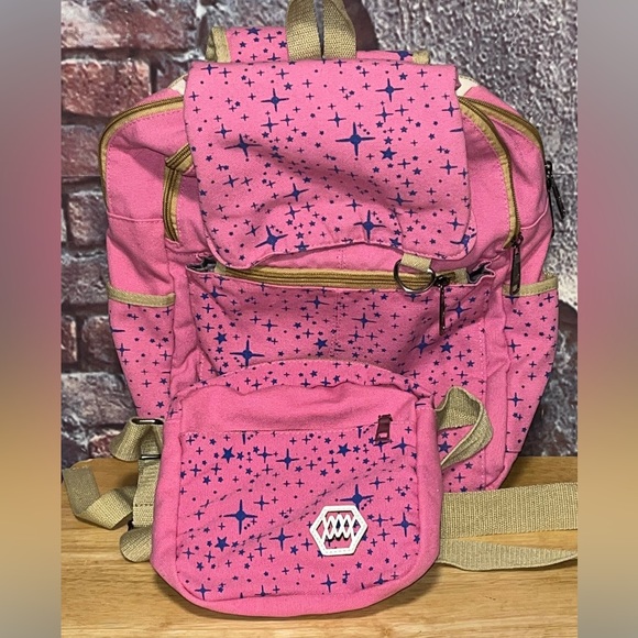 Source Unknown | Accessories | Womens Girls Canvas Pink Tan Stars Multi ...